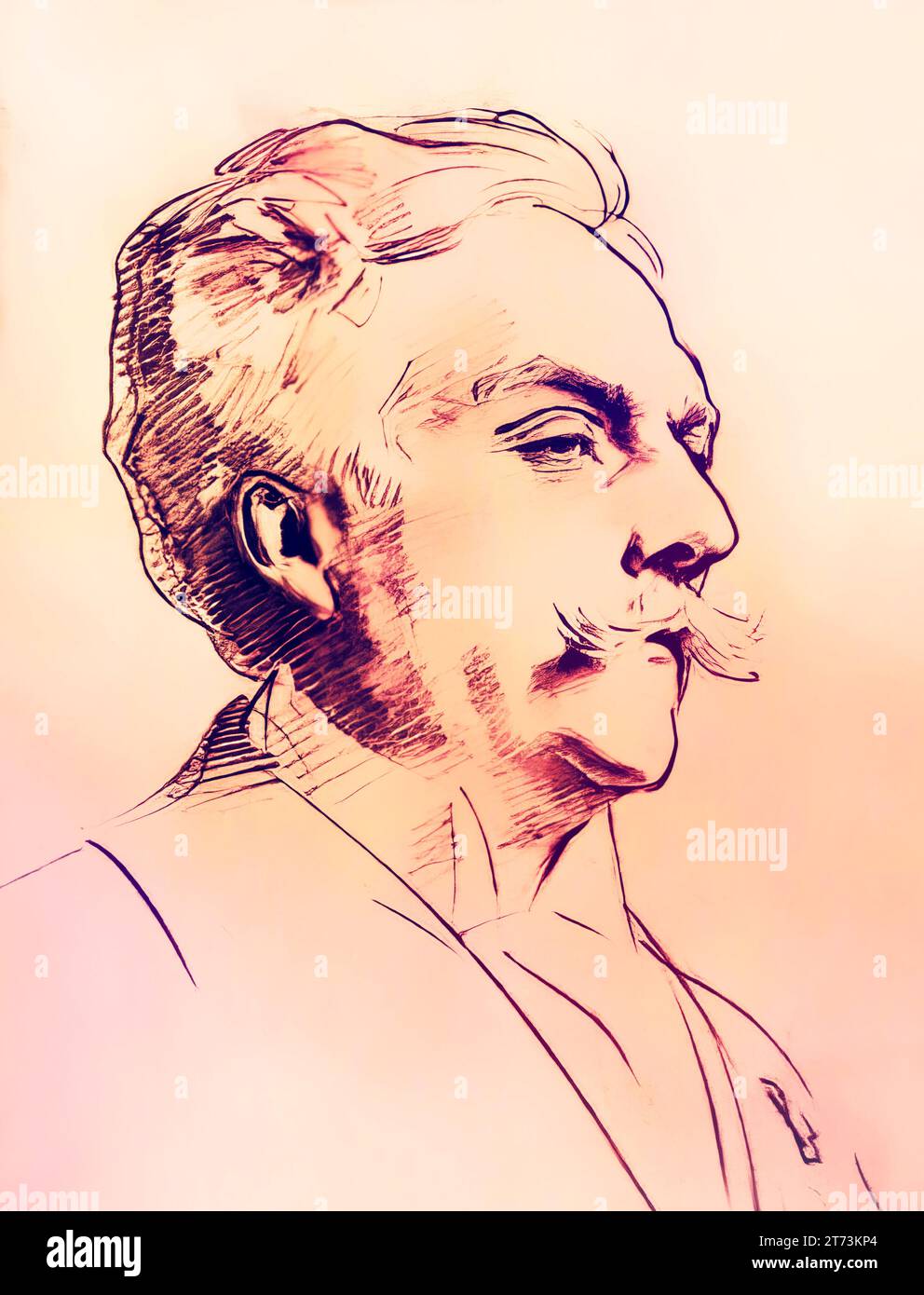 Portrait of Gabriel Fauré, 1845-1924, French composer, digitally edited ...