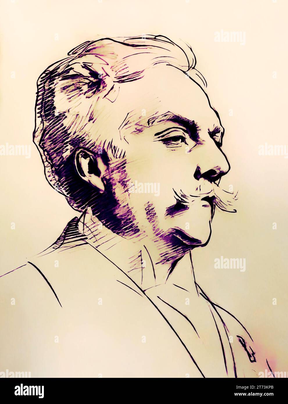 Portrait of Gabriel Fauré, 1845-1924, French composer, digitally edited ...