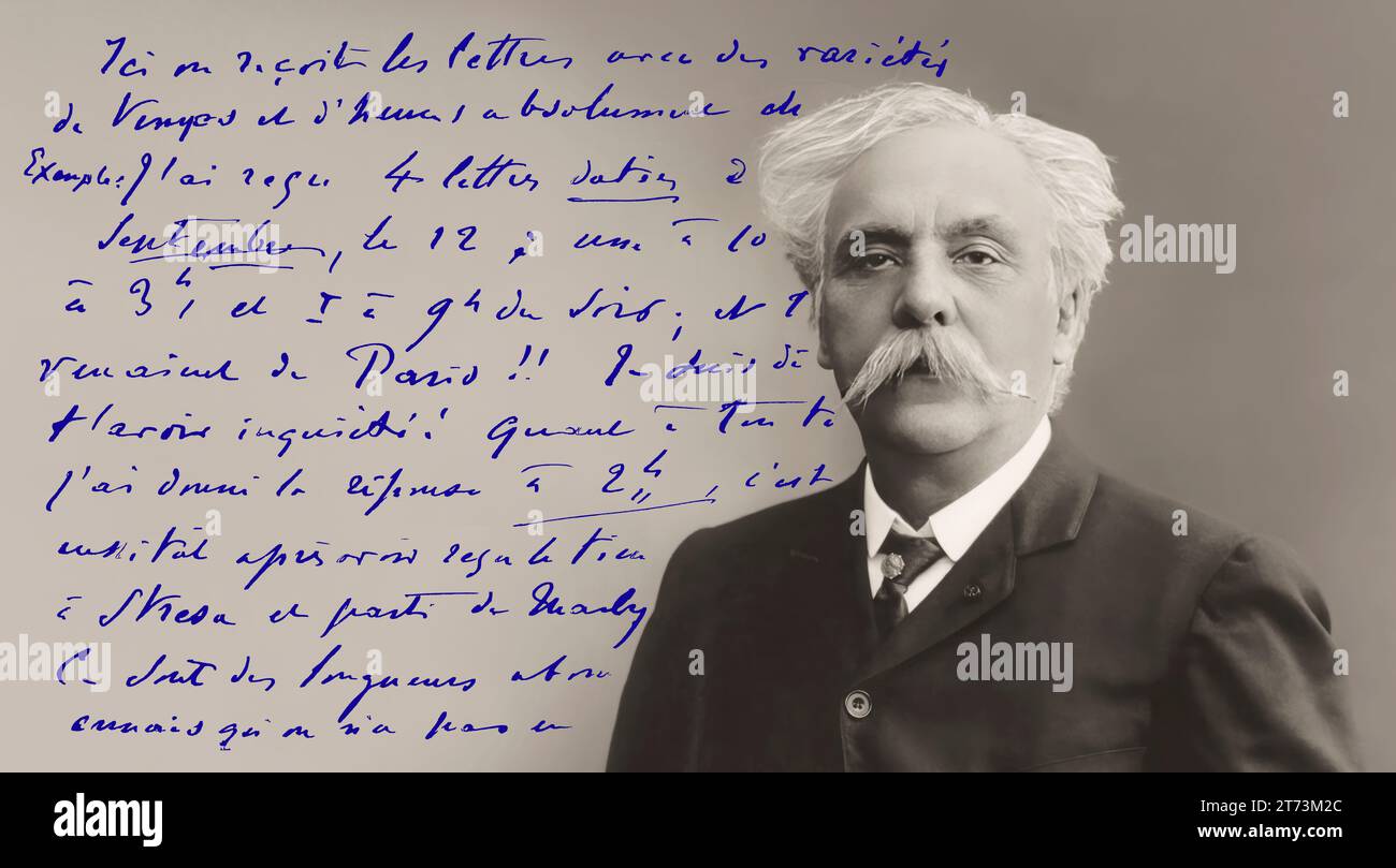 Portrait of Gabriel Fauré, 1845-1924, French composer, digitally edited ...