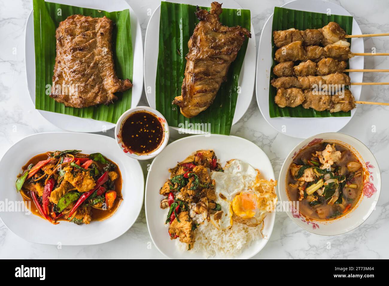 Many types of delicious food made from crocodile meat. Grilled ...