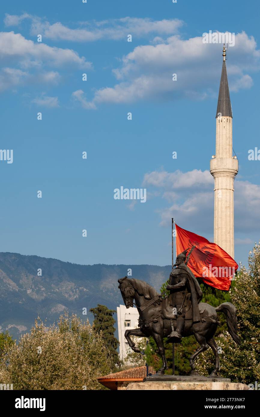 Skanderbeg square and monument in tirana hi-res stock photography and ...