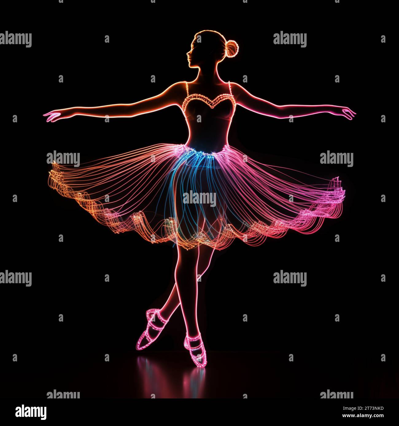 This captivating image features a ballerina caught in a serene moment ...