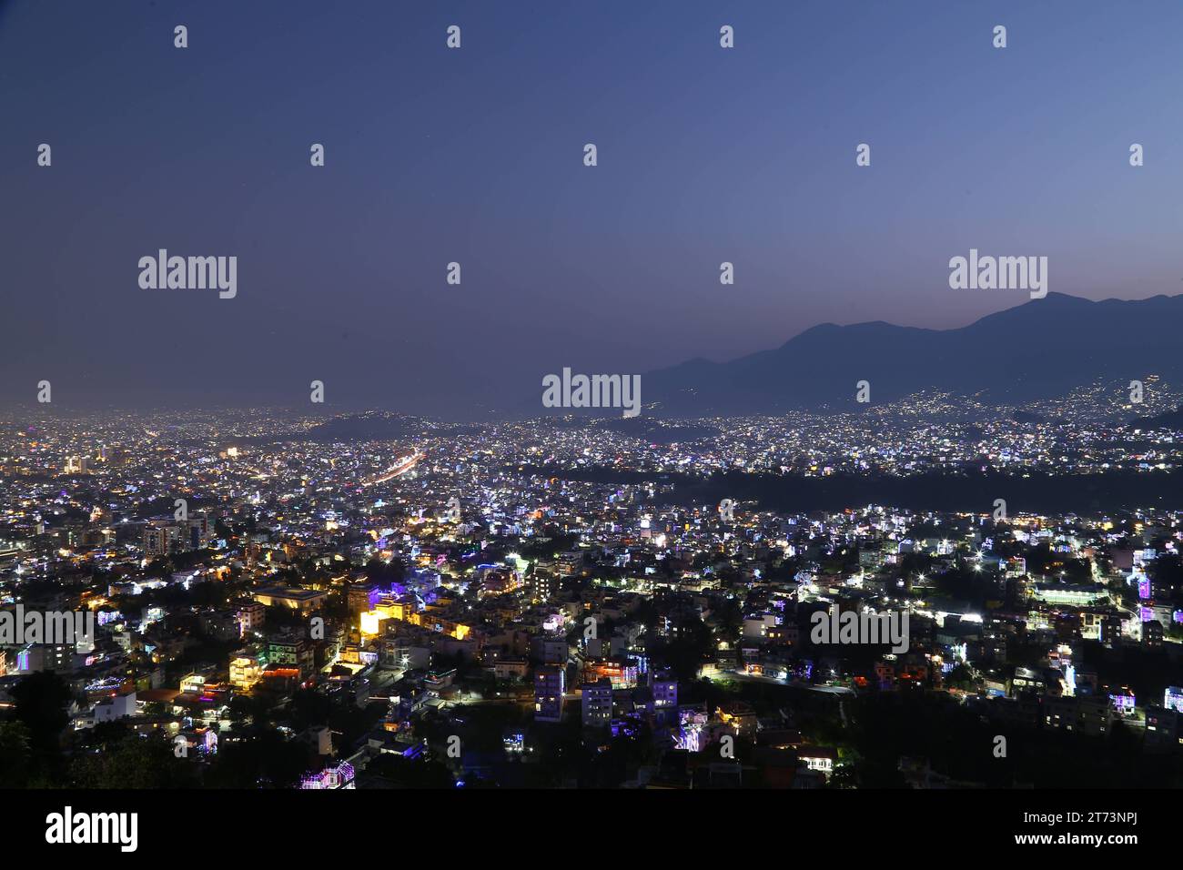 Laxmi Pooja- Deepawali- Diwali in Nepal Long exposure shot shows the ...