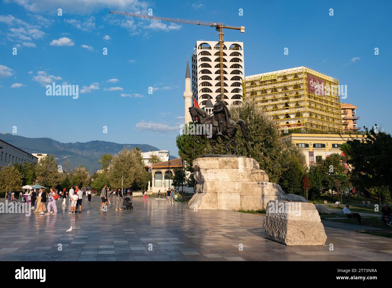 Skanderbeg Square, Tirana, Albania featuring the Skanderbeg Monument ...