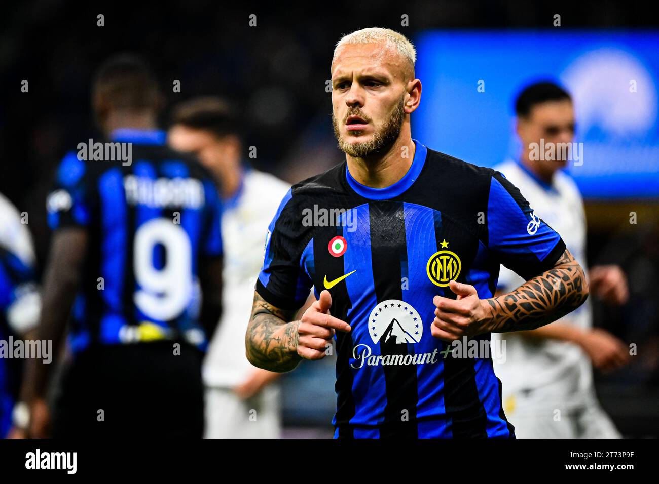 Milan, Italy on November 12, 2023. Federico Dimarco of FC Internazionale in action during the ...