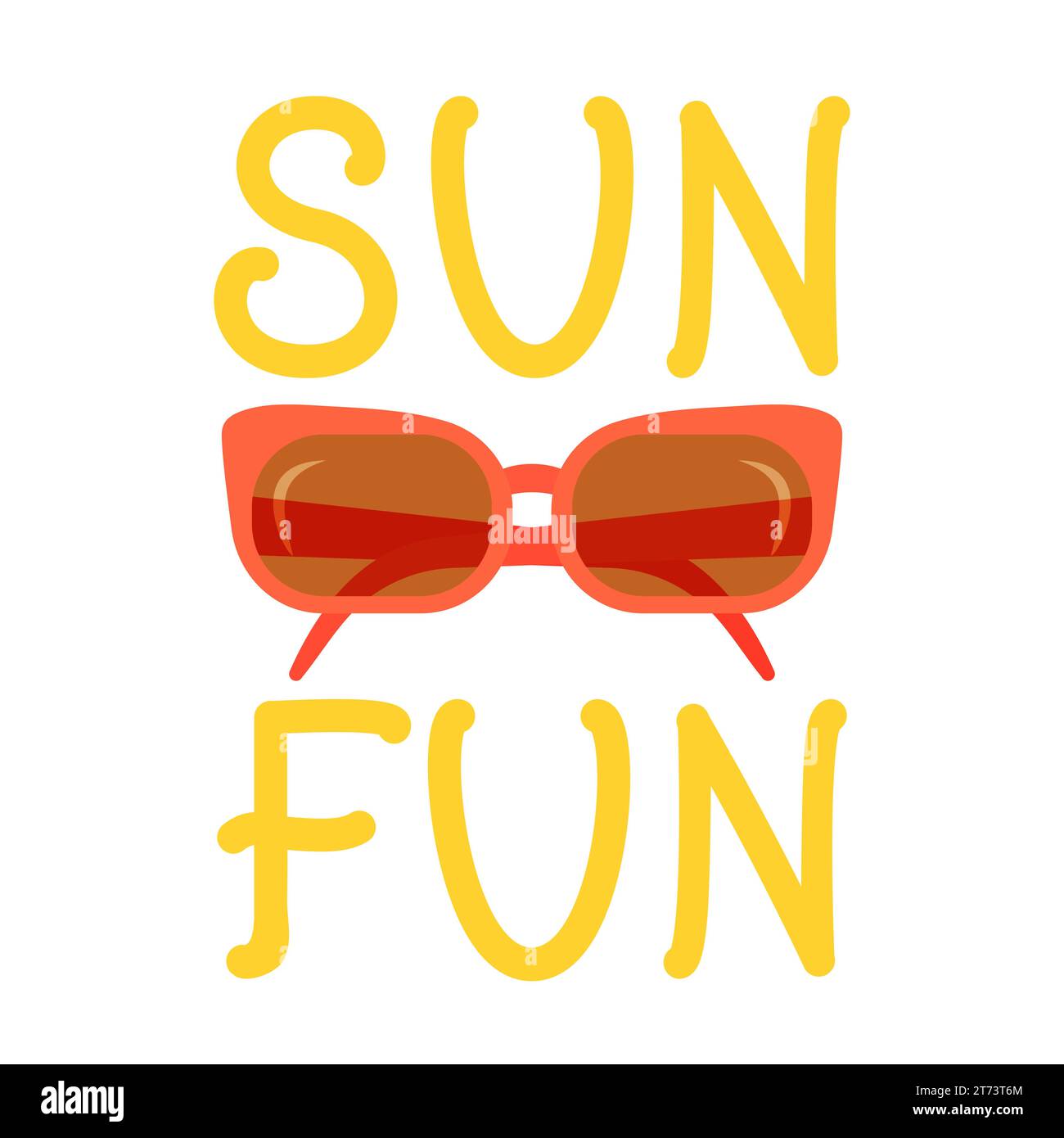 Sun fun - hand lettering design Stock Vector Image & Art - Alamy