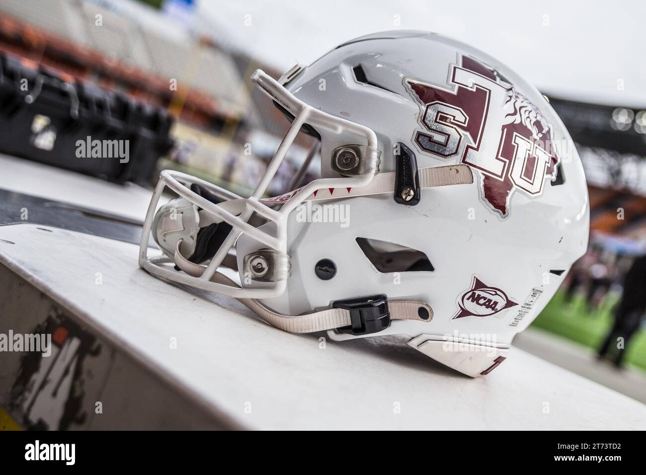 Houston, Texas, USA. 12th Nov, 2023. A Texas Southern Tigers helmet ...