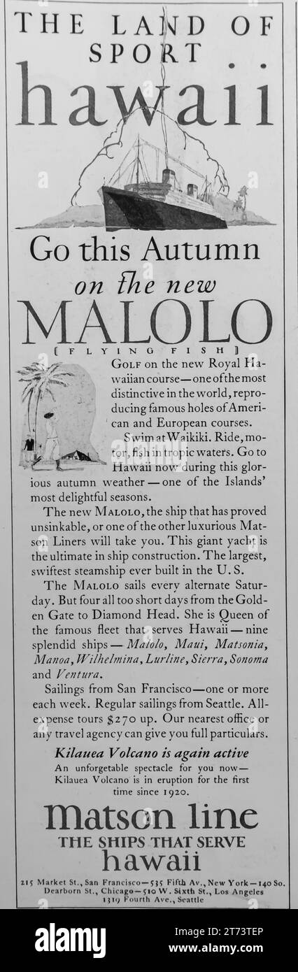 1920s hawaii hi-res stock photography and images - Alamy