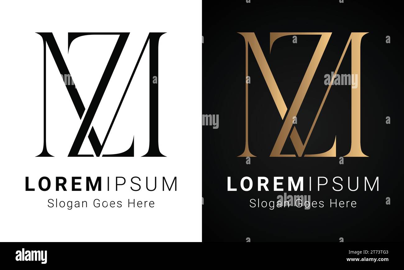Luxury Initial MZ or ZM Monogram Text Letter Logo Design Stock Vector Image & Art - Alamy