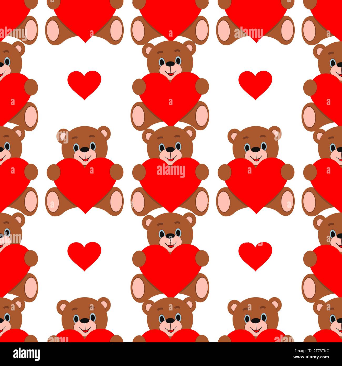 Vector seamless geometric pattern. Teddy bear. A heart. Valentine s Day ...