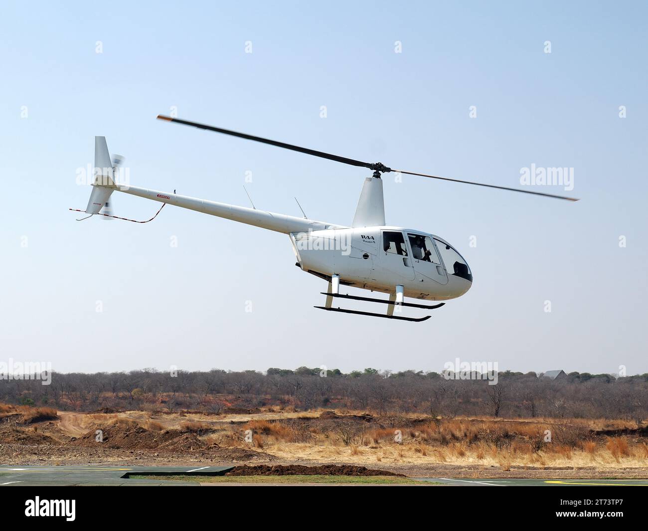 Robinson R44 Raven II helicopter, Victoria Falls town, Zimbabwe, Africa ...