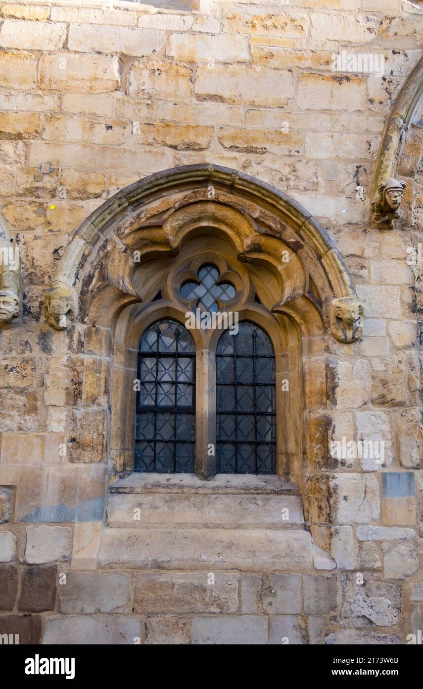 Medieval stone window, Chequer Gate, Lincoln City, Lincolnshire ...