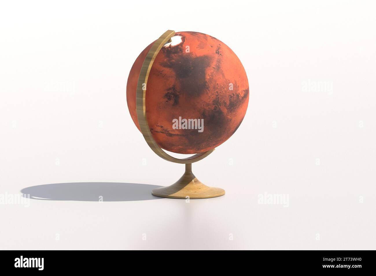3D render - globe of Mars on a white background Stock Photo - Alamy