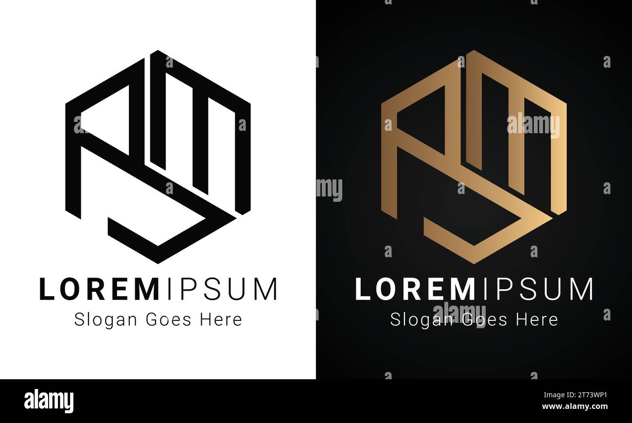 Luxury Initial RM or MR Monogram Text Letter Logo Design Stock Vector ...