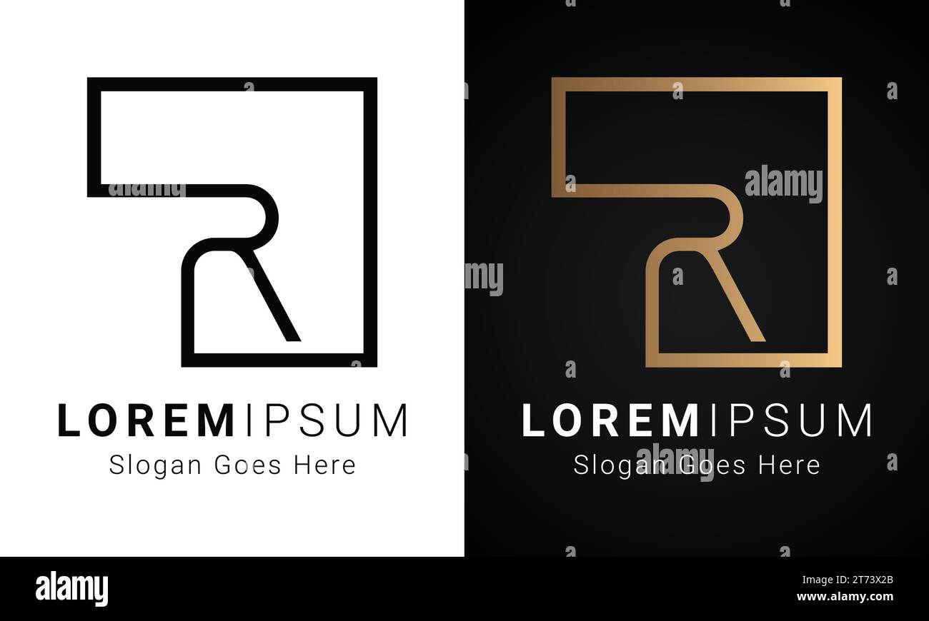 Luxury Initial R Monogram Text Letter Logo Design Stock Vector Image ...