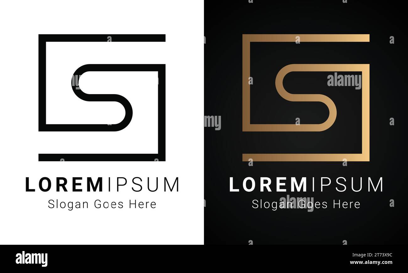 Luxury Initial S Monogram Text Letter Logo Design Stock Vector Image ...