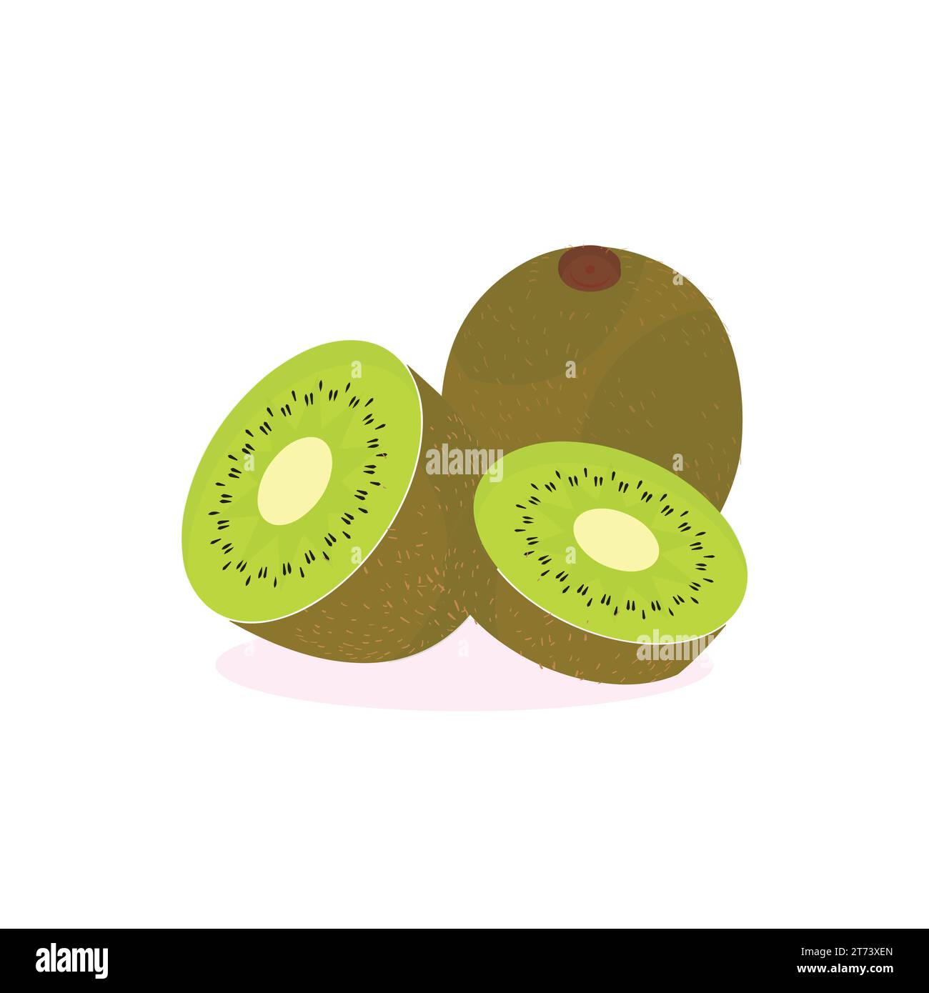 Kiwi Fruit Icon Set Vector Design. Ripe whole kiwi fruit and half kiwi ... Kiwi Fruit Icon Set Vector Design. Ripe whole kiwi fruit and half kiwi ...
