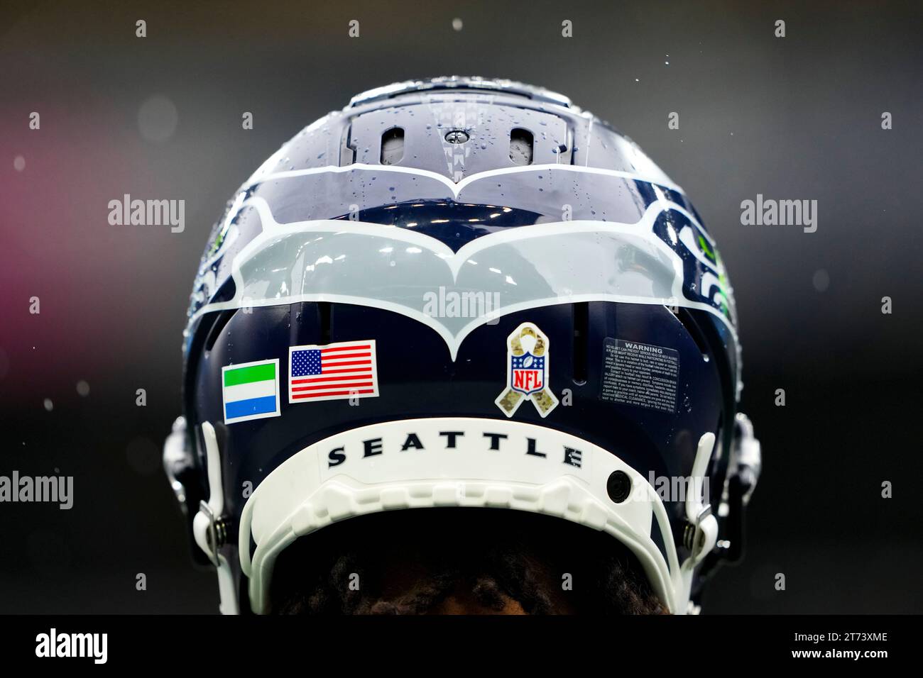 Seattle Seahawks wide receiver Jaxon Smith-Njigba wears flag decals and ...