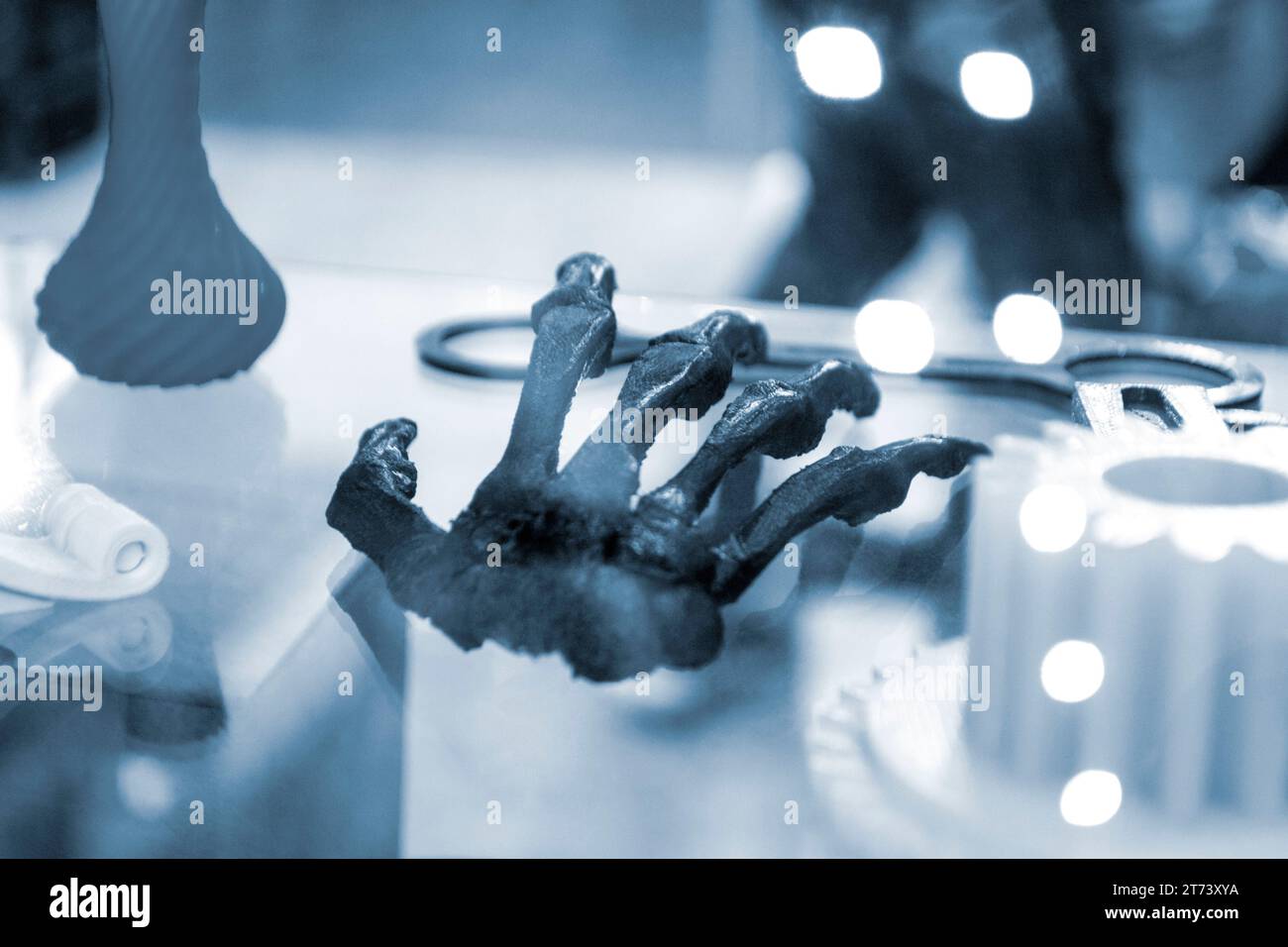 Prototype model of part of human skeleton wrist hand printed on 3D ...