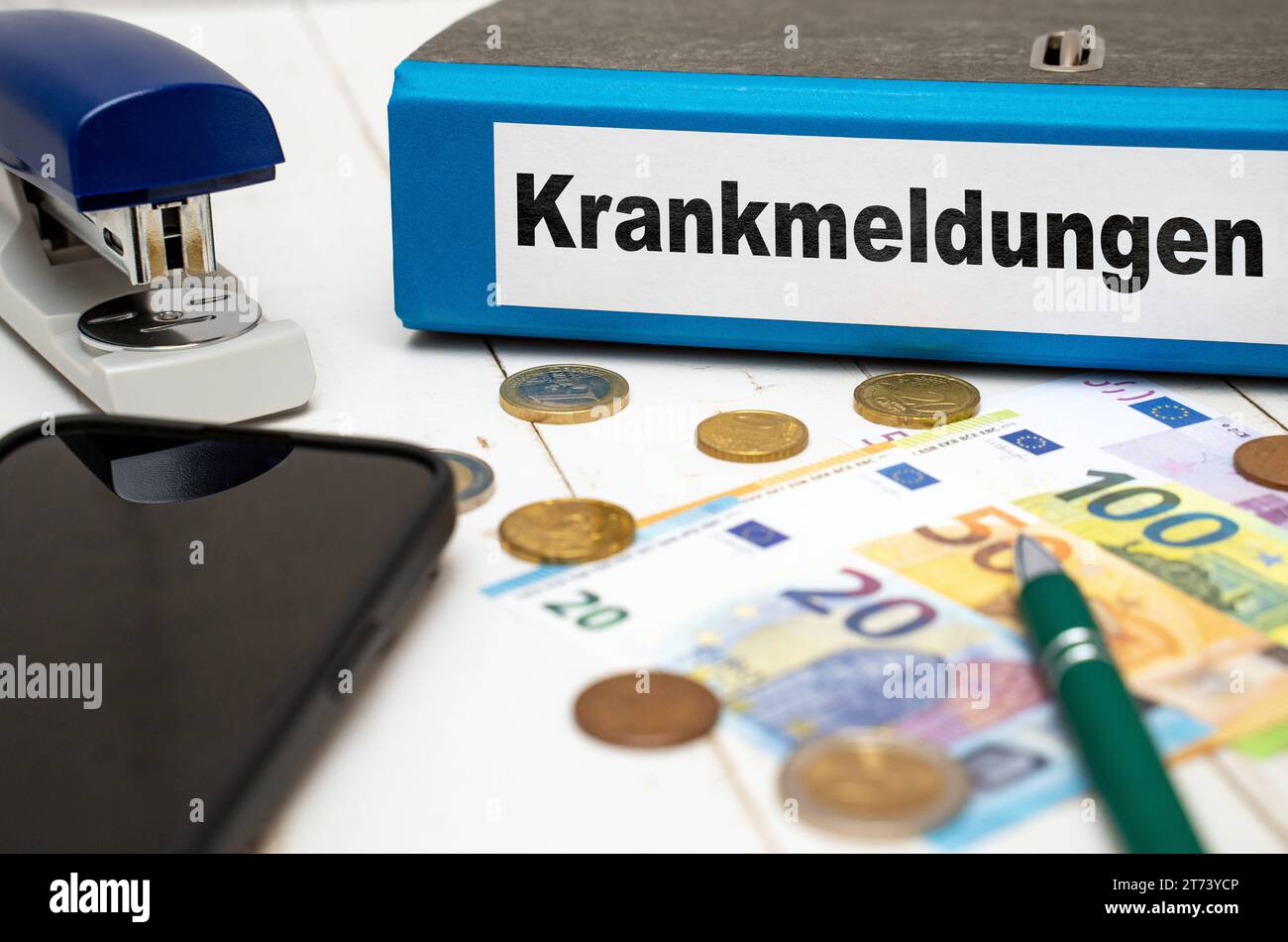 Augsburg, Bavaria, Germany - November 13, 2023: Folder with sick notes ...