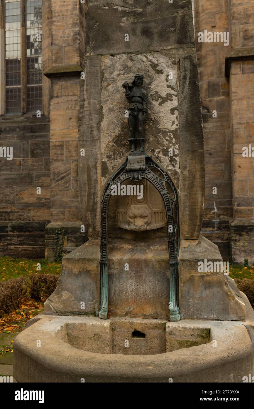 Gustav II. Adolf of Sweden fountain in front of the preachers church in ...