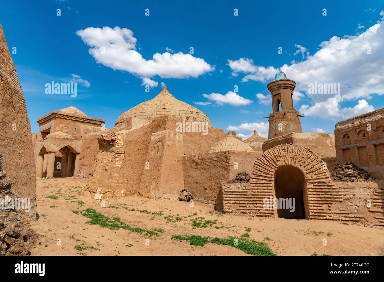 Clay buildings and minaret in the capital of the Golden Horde - the ...