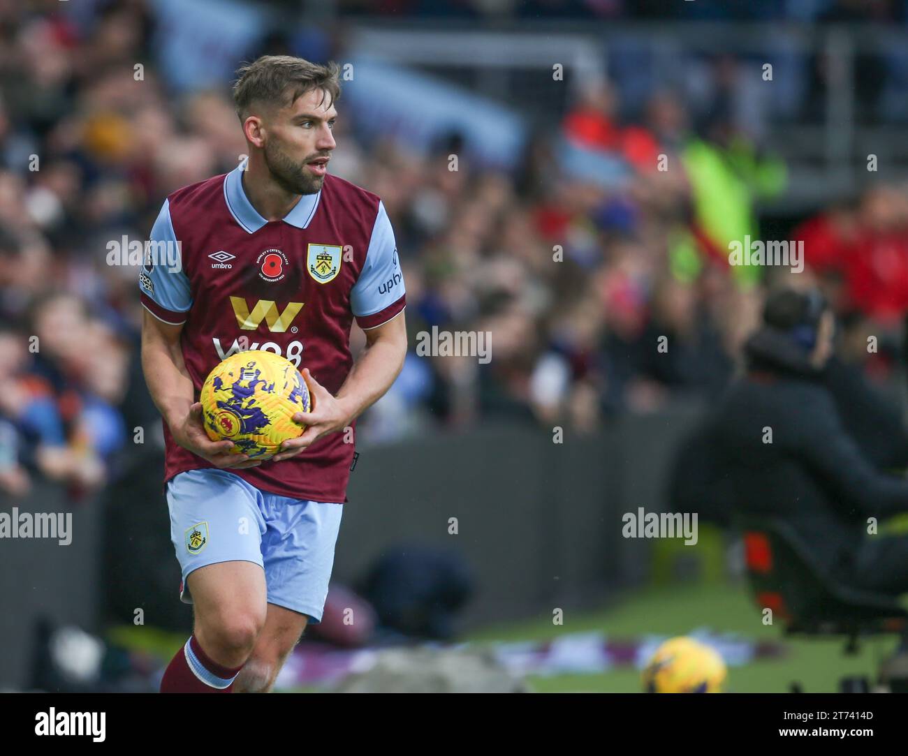 Charlie Taylor in action Burnley v Crystal Palace in the premier league ...