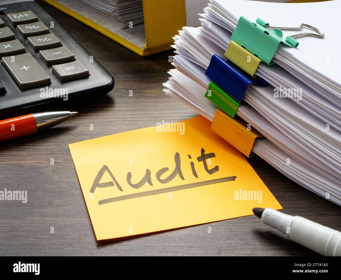 A stack of papers and the inscription audit Stock Photo - Alamy