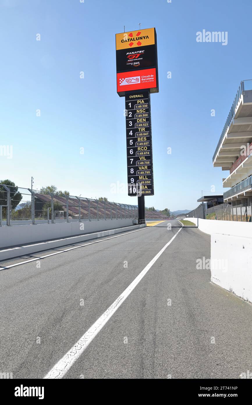 Lap timing board at Festival of Speed (Festival de Velocidad) motor ...