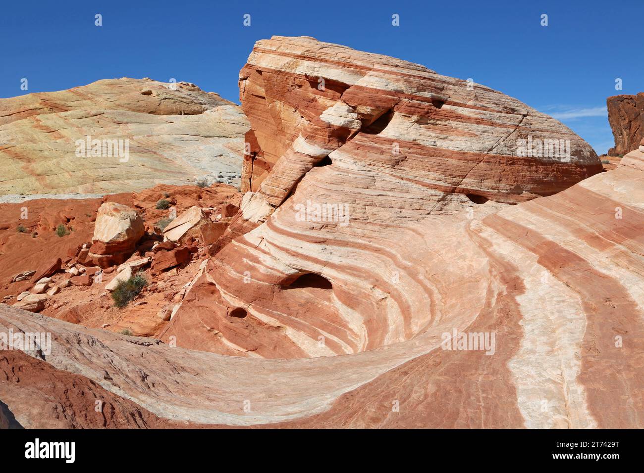 Fire Wave rock formation, Valley of Fire State Park, Nevada Stock Photo ...