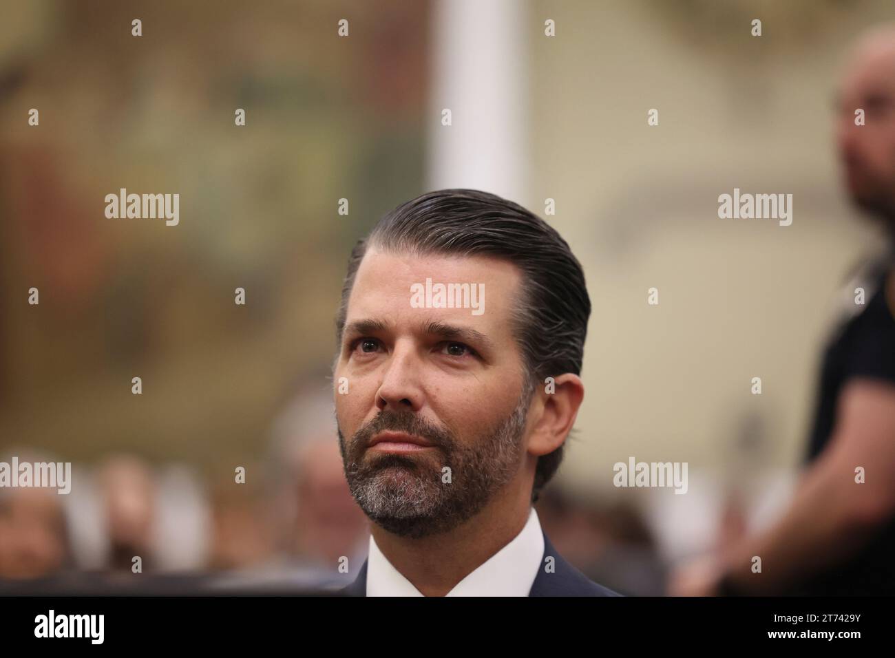 Donald Trump, Jr. sits in the courtroom with his legal team before the ...