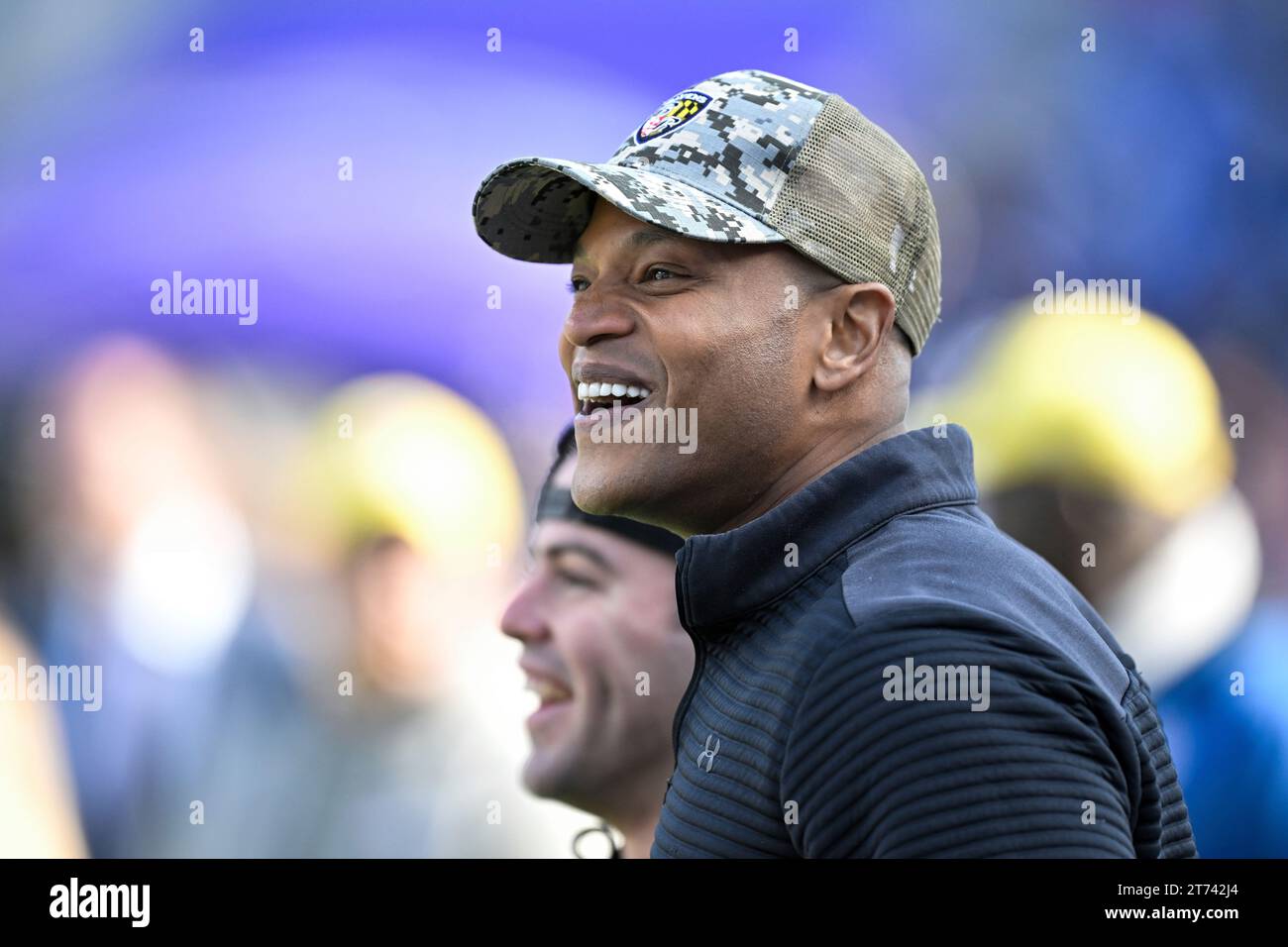 Maryland Governor Wes Moore looks on before an NFL football game ...