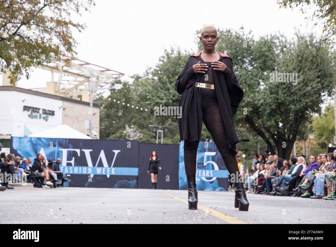 November 11, 2023: Austin Fashion Week models in action during the ...