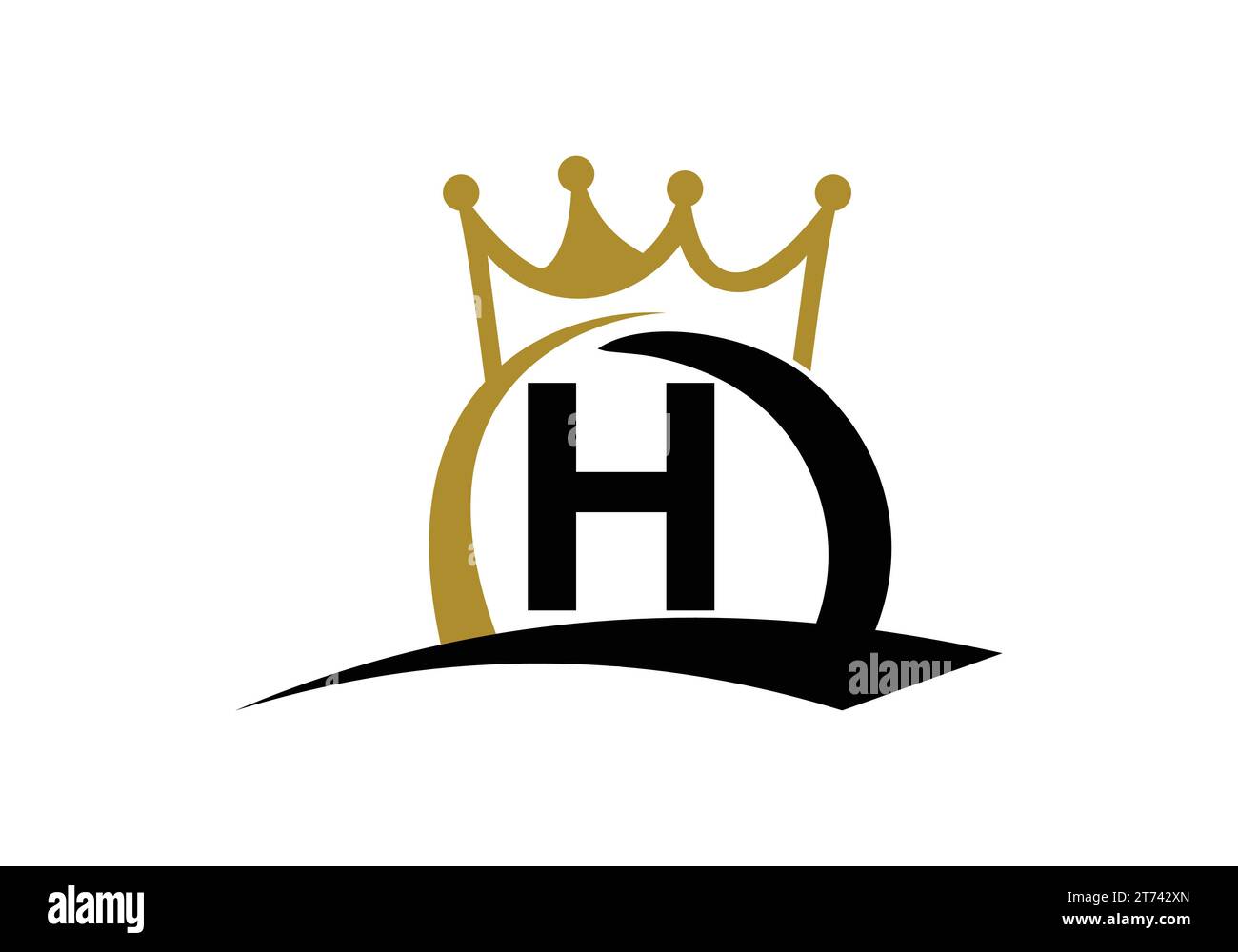 Letter H King Crown Logo Design Vector Template Stock Vector Image ...