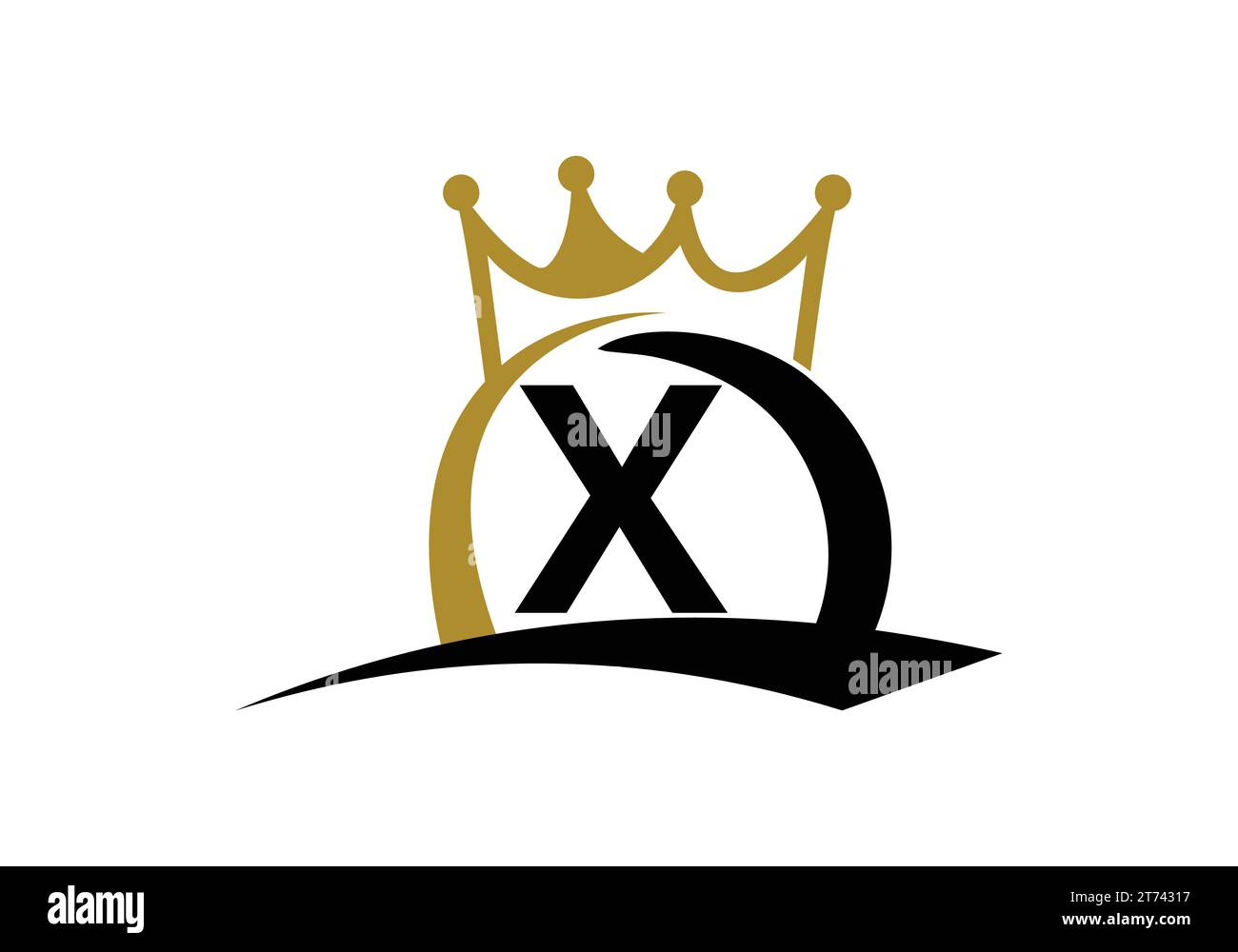 Letter X King Crown Logo Design Vector Template Stock Vector Image ...