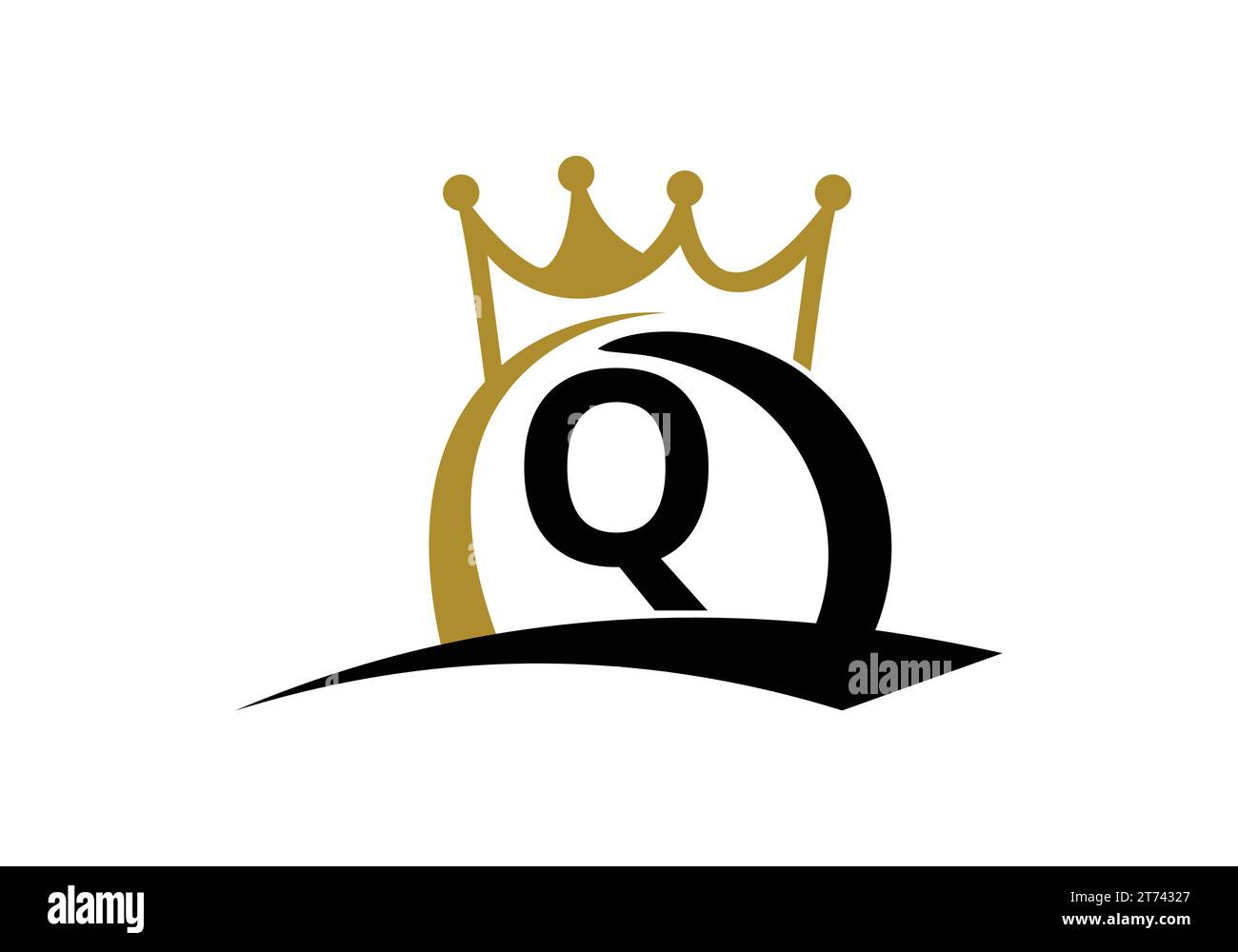 Letter Q King Crown Logo Design Vector Template Stock Vector Image ...