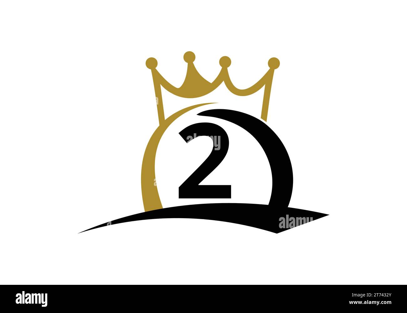 Letter 2 King Crown Logo Design Vector Template Stock Vector Image ...