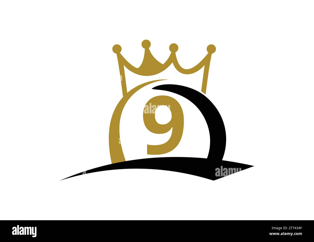 Letter 9 King Crown Logo Design Vector Template Stock Vector Image ...