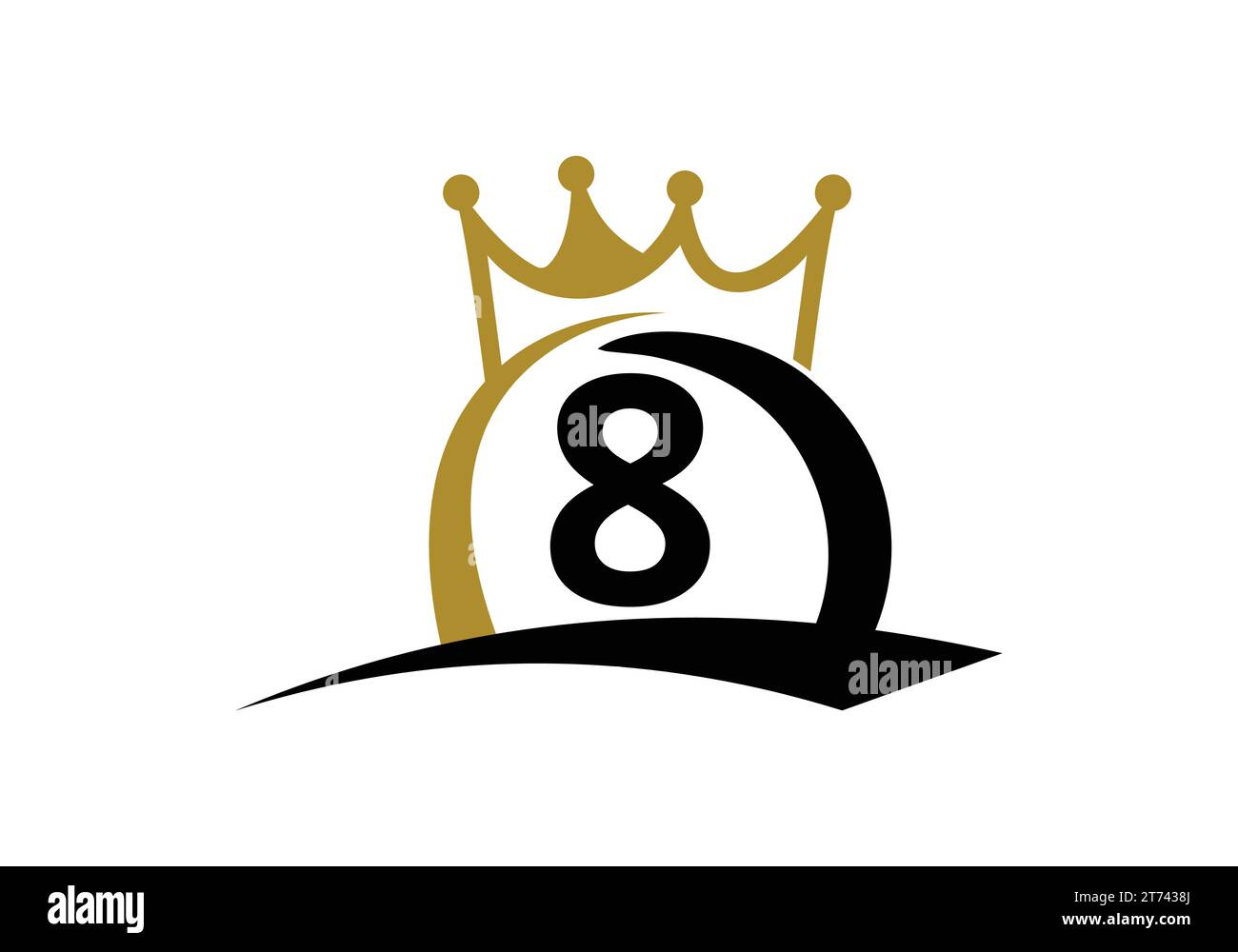 Letter 8 King Crown Logo Design Vector Template Stock Vector Image ...