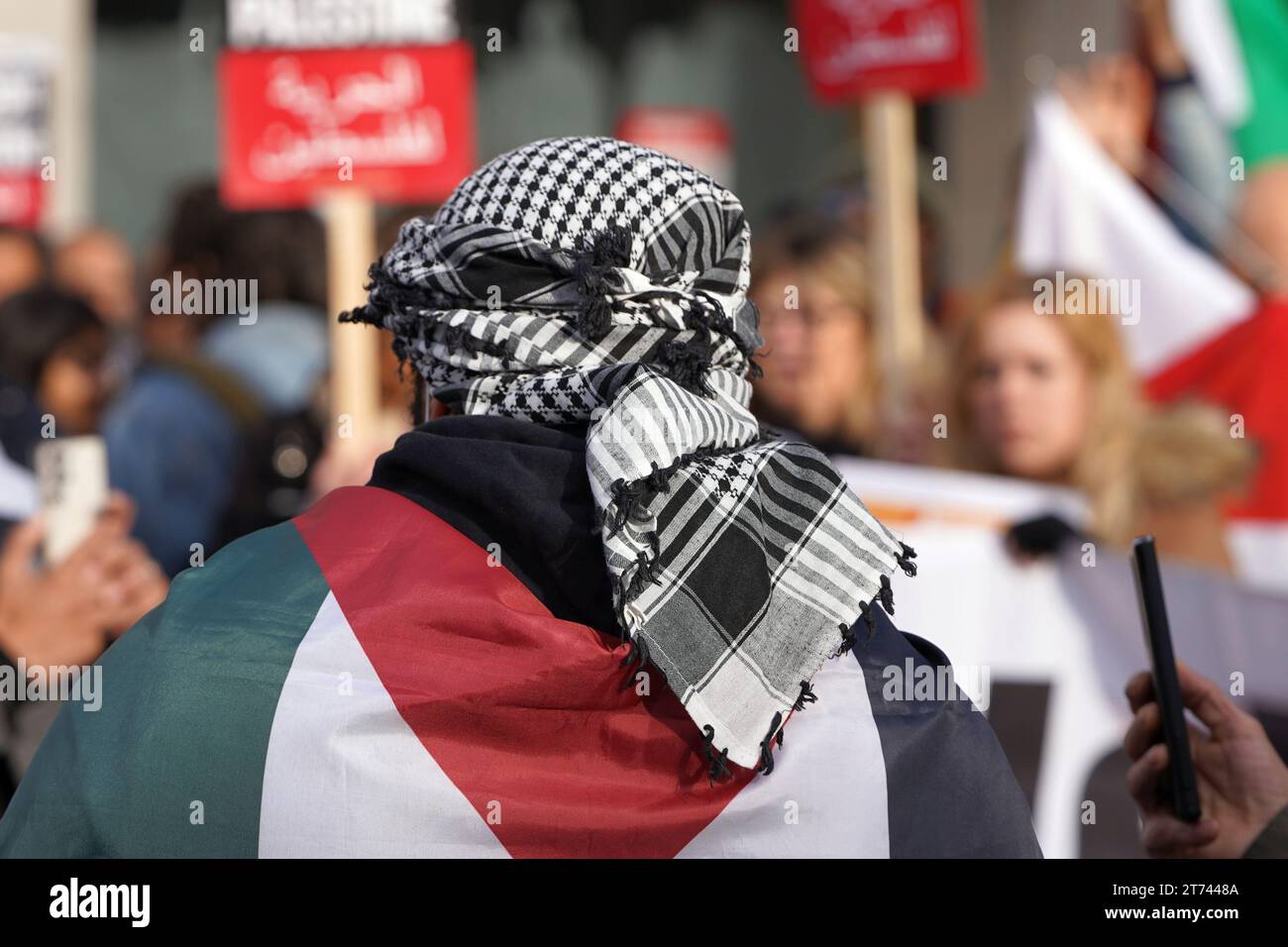 Pro Palestine March in Cardiff City Centre, Saturday 11th November 2023 ...
