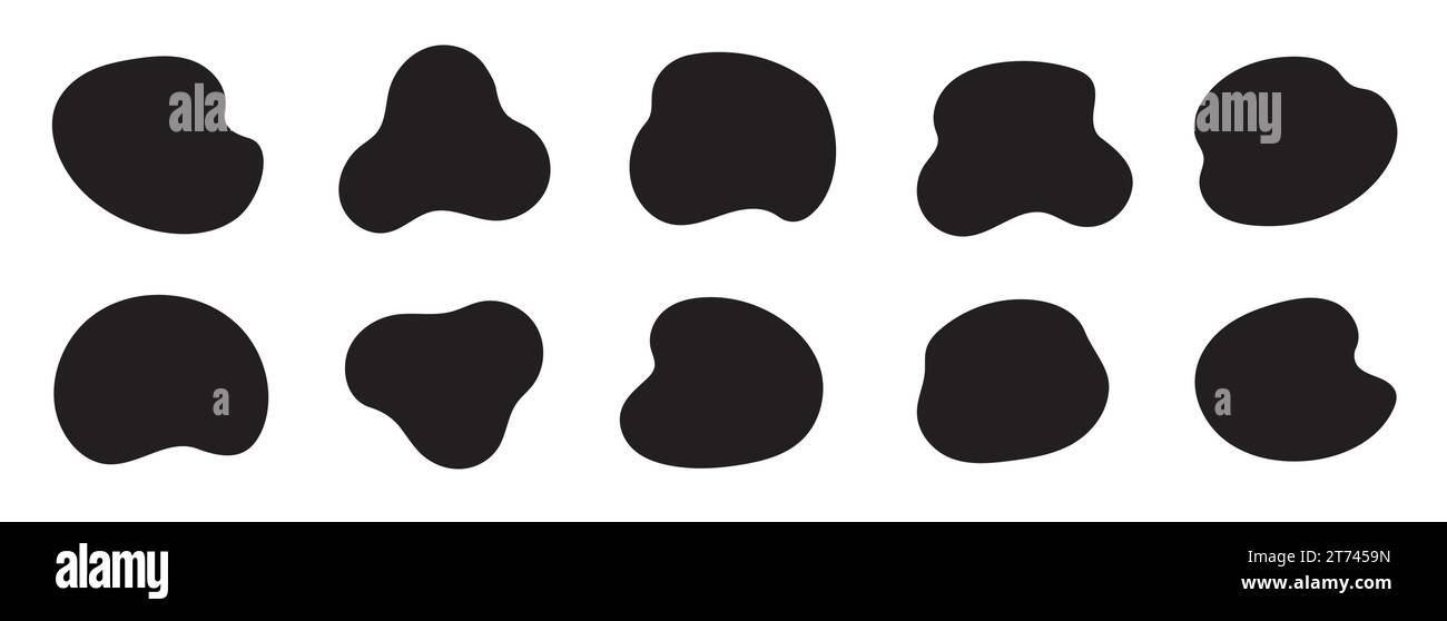 Organic Blob Shape Abstract Amoeba Irregular Fluid Element Set