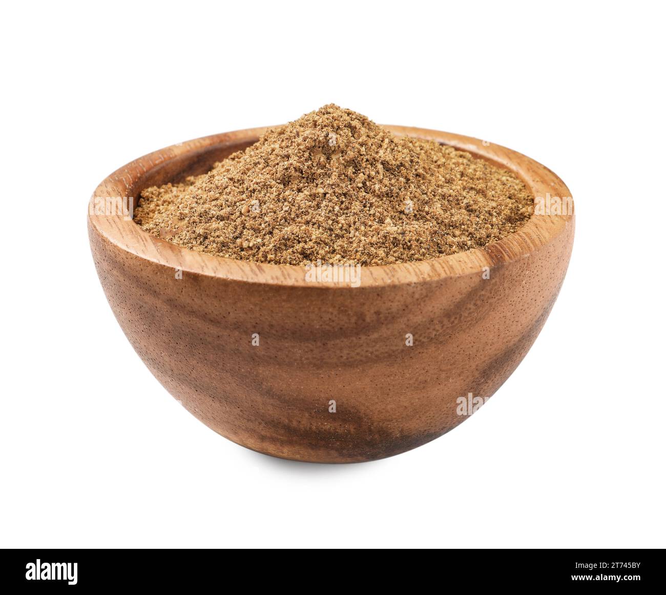 Bowl of aromatic caraway (Persian cumin) powder isolated on white Stock ...