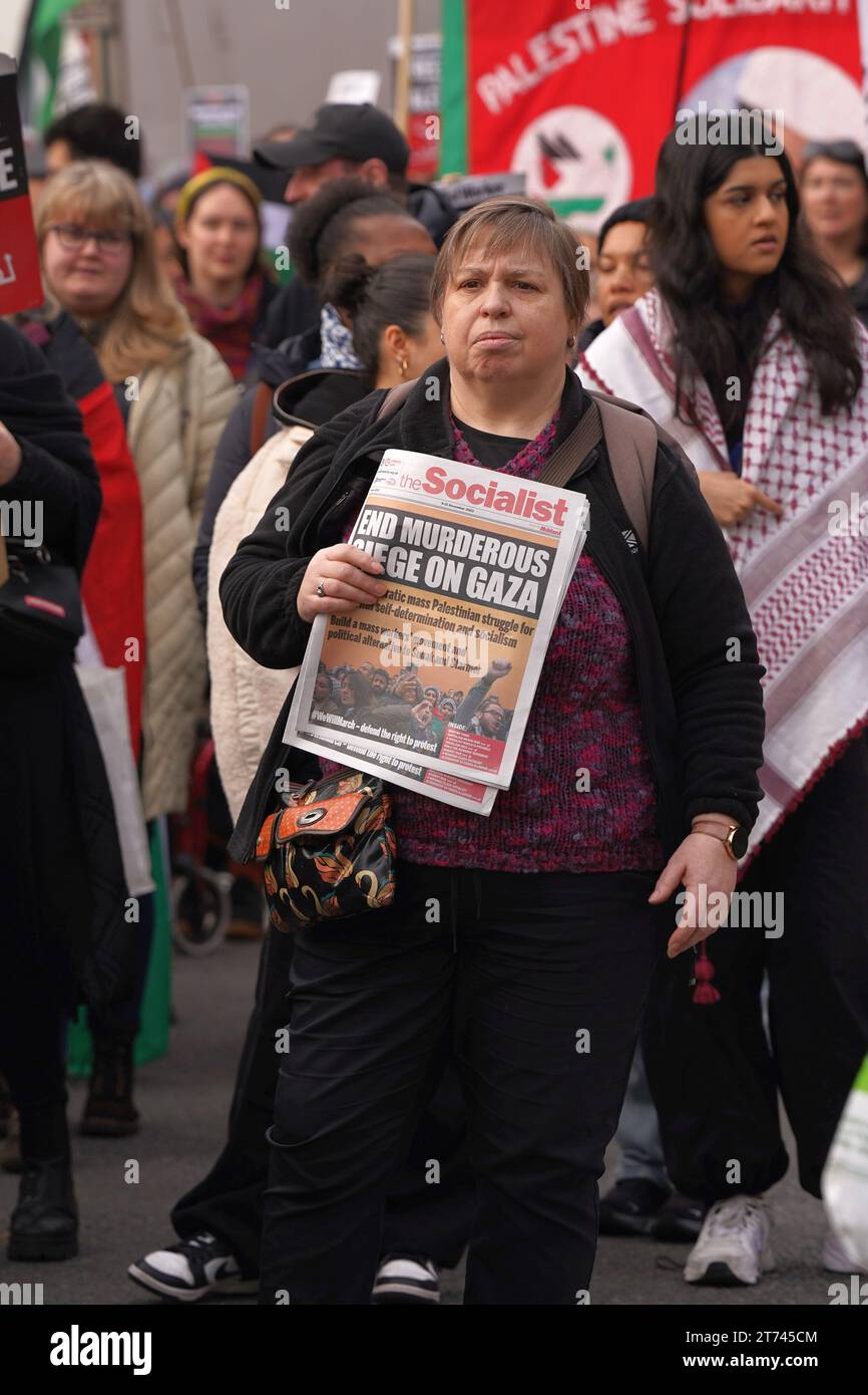 White female protestor at the Pro Palestine March in Cardiff City ...