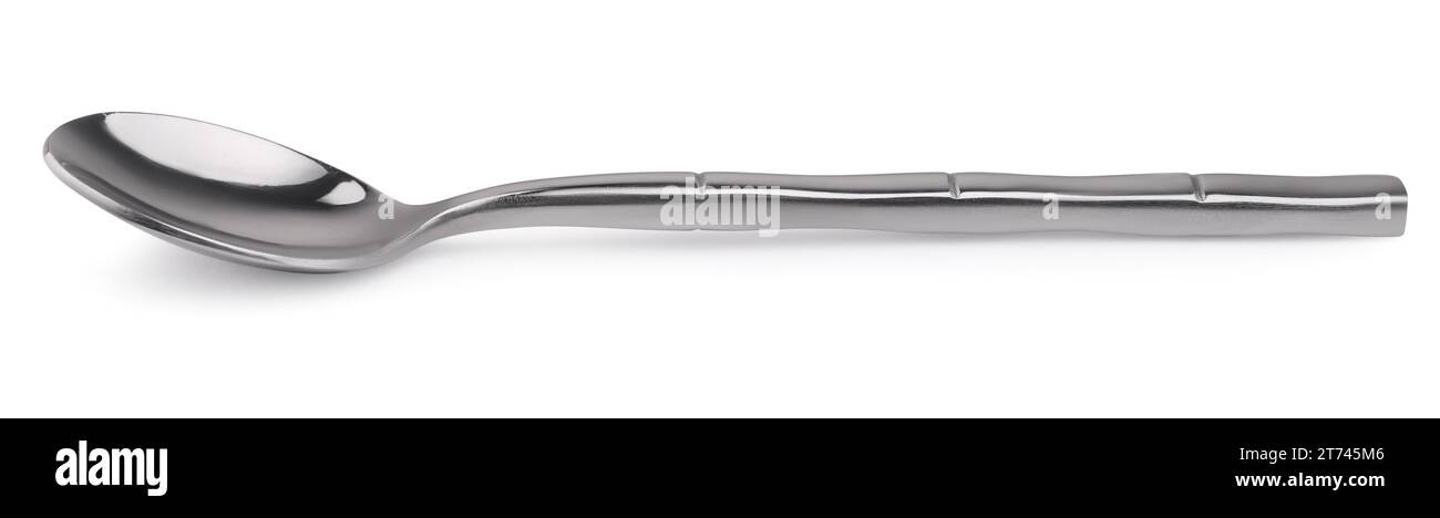 One new shiny spoon isolated on white Stock Photo - Alamy
