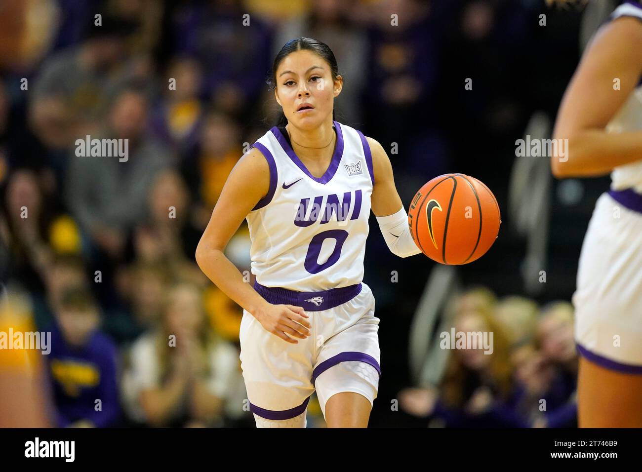 Northern Iowa guard Maya McDermott drives up court during the first ...
