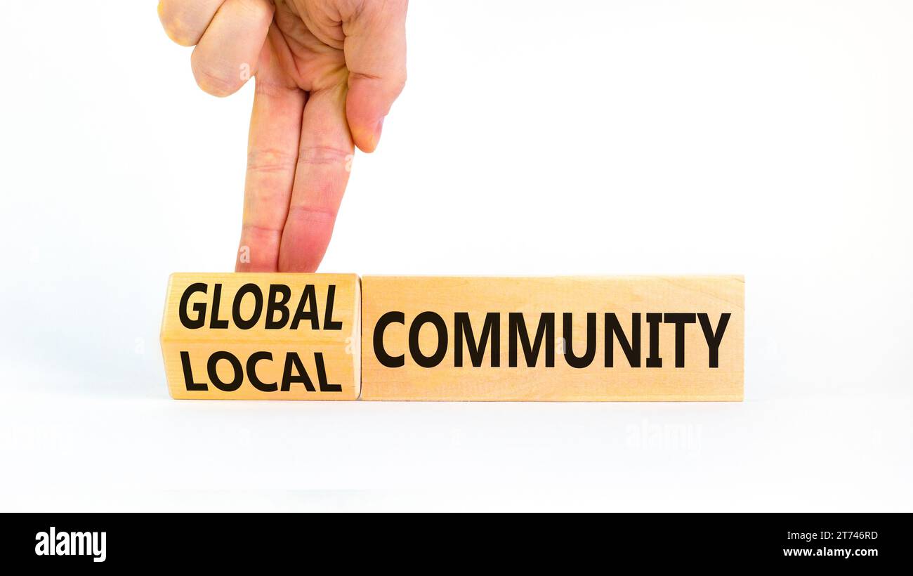 Global or local community symbol. Concept words Global community Local ...