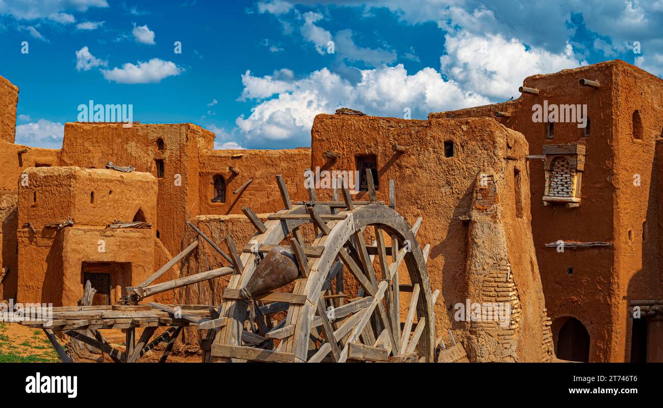 Mongolian empire. Panorama of the City of Sarai Batu. Water supply ...
