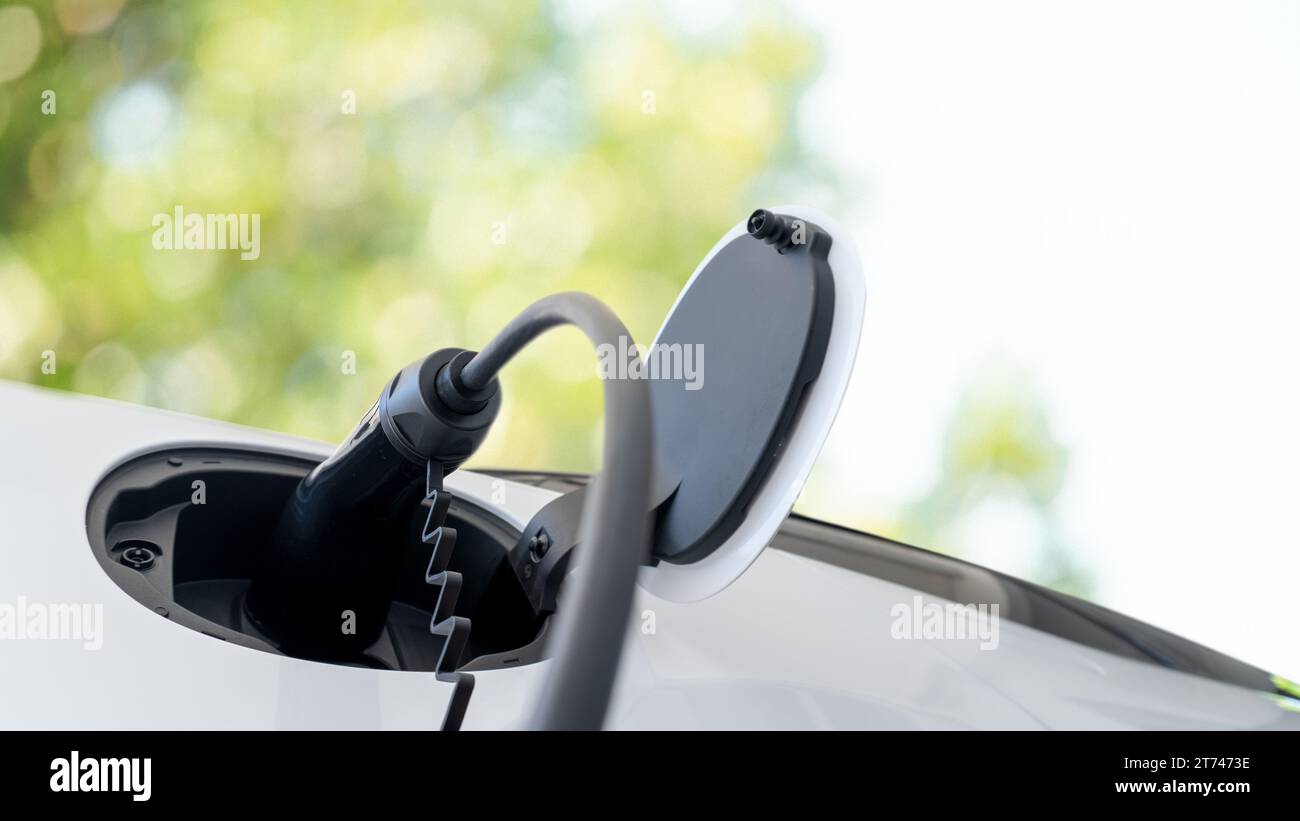 ev charging station for electric car in concept of green energy and eco ...