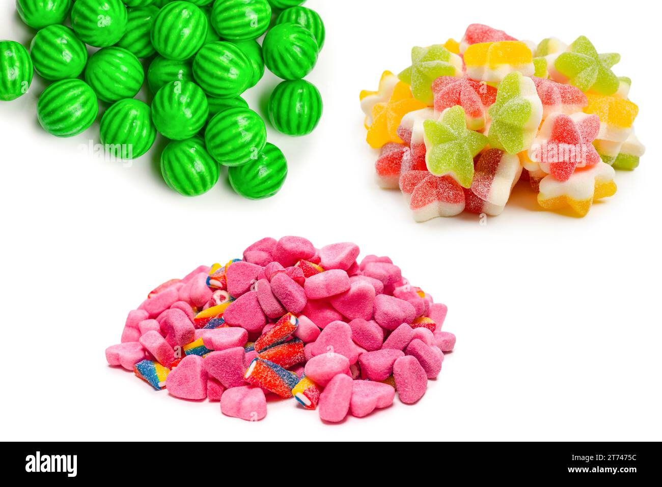 Juicy colorful jelly stars sweets isolated on white. Gummy candies ...
