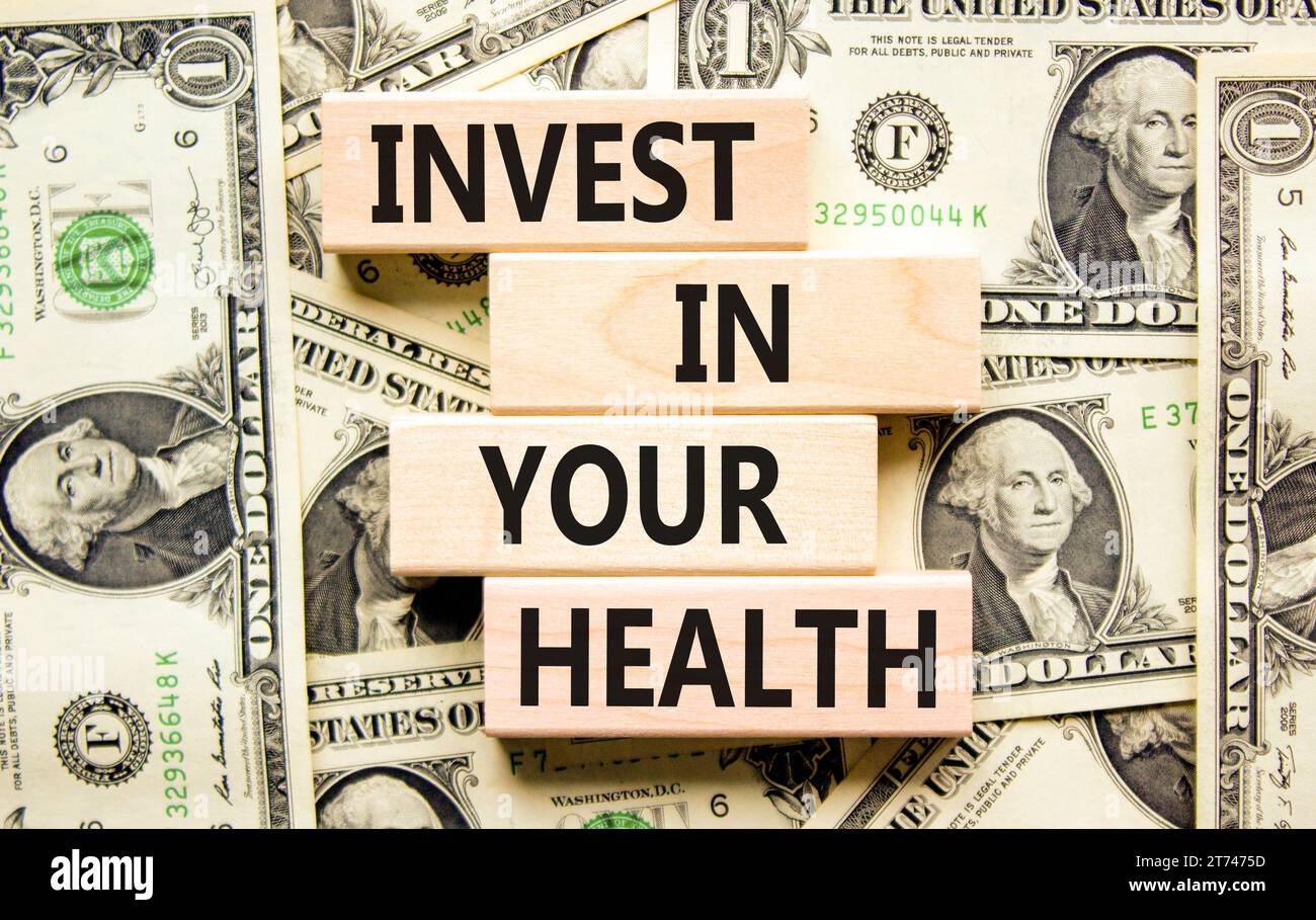Invest in your health symbol. Concept word Invest in your health on ...